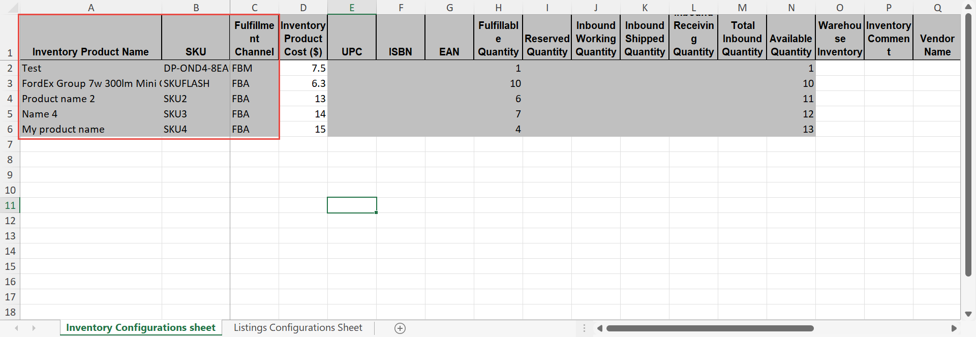 What Does the Inventory Configuration Sheet Include? – Welcome to ...